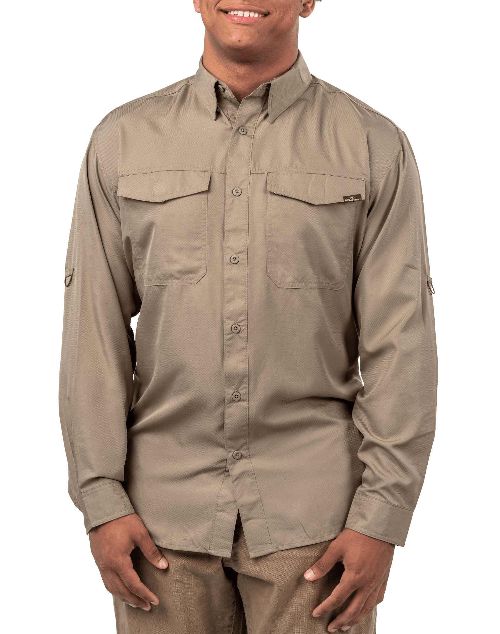 Realtree Mens Long Sleeve Guide Shirt, Timber Wolf, Size Small ...