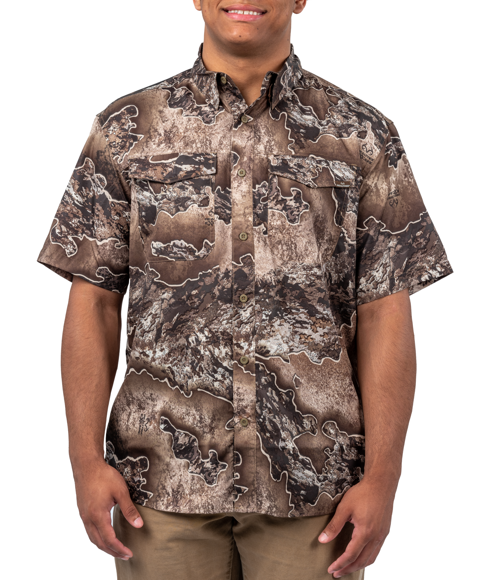 Realtree Mens Short Sleeve Hunting Guide Shirt, Realtree Excape, Size ...