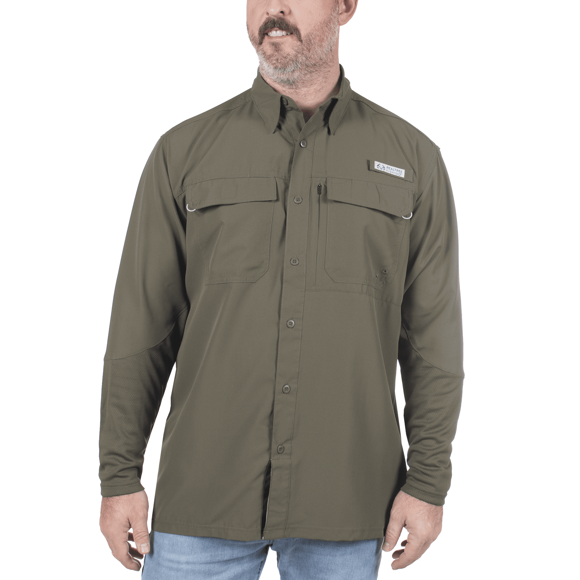 Realtree Olive Green Mens Long Sleeve Fishing Guide Shirt- M - Walmart.com