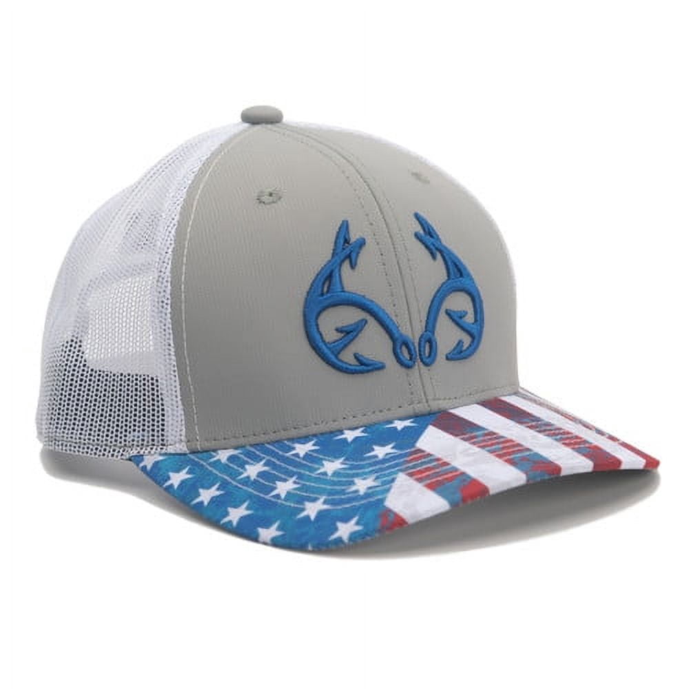 Realtree Fishing Hat Mesh Back Snapback US Flag Design, Polyester ...