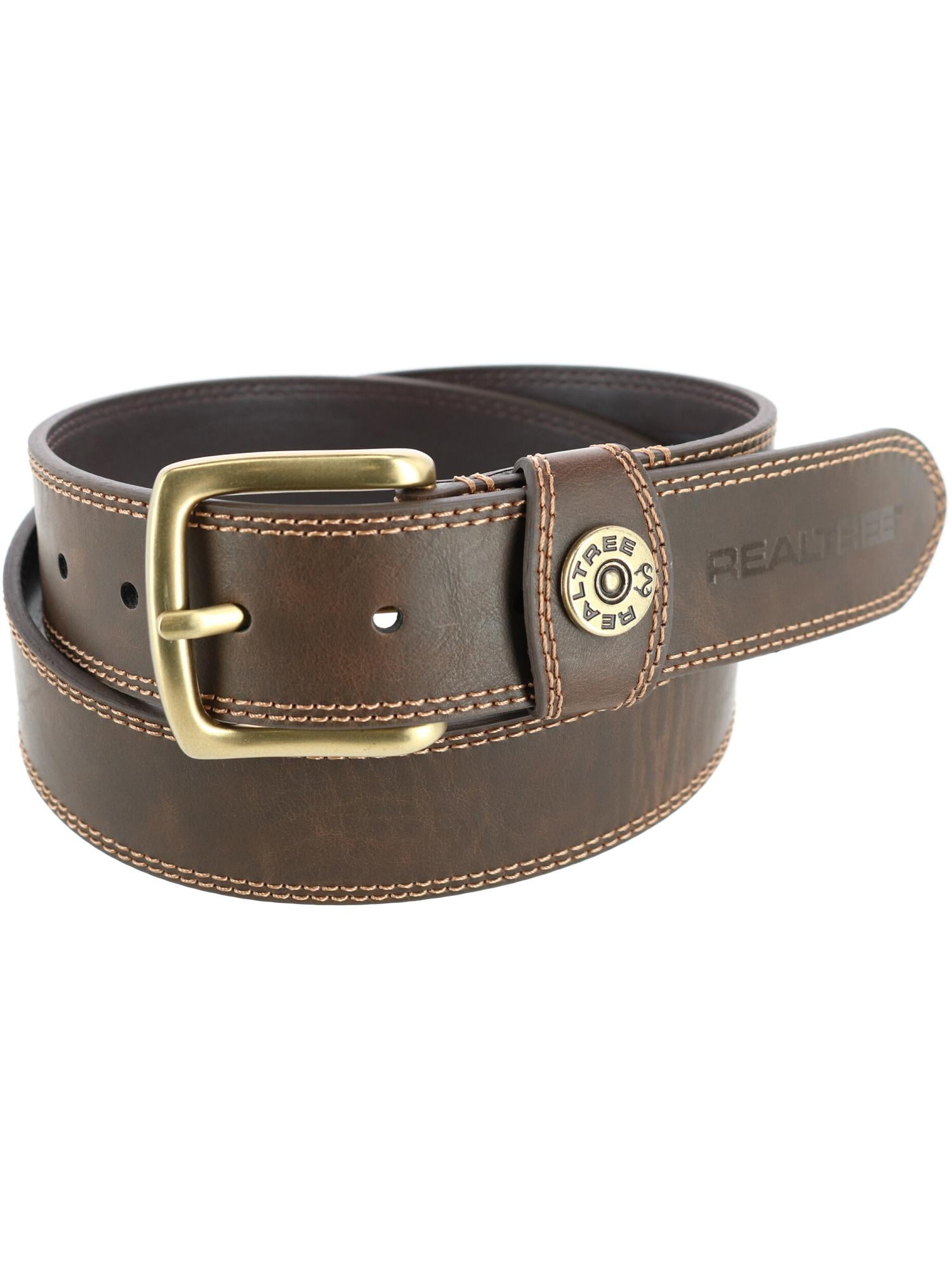 Realtree Shotgun Shell Keeper Belt, Leather, Antique Brass Buckle ...