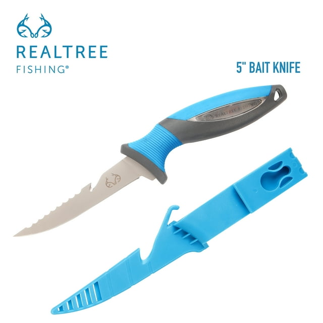 Realtree Stainless Steel Fishing Bait Knife 5-inch Blade Length Black ...
