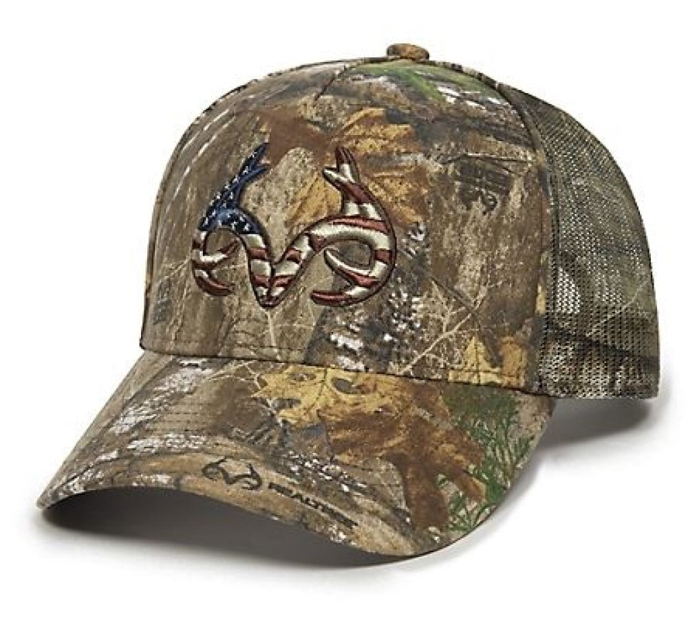 Realtree TS234795 Edge Camo USA Antlers Trucker Hat Realtree Camo, One ...