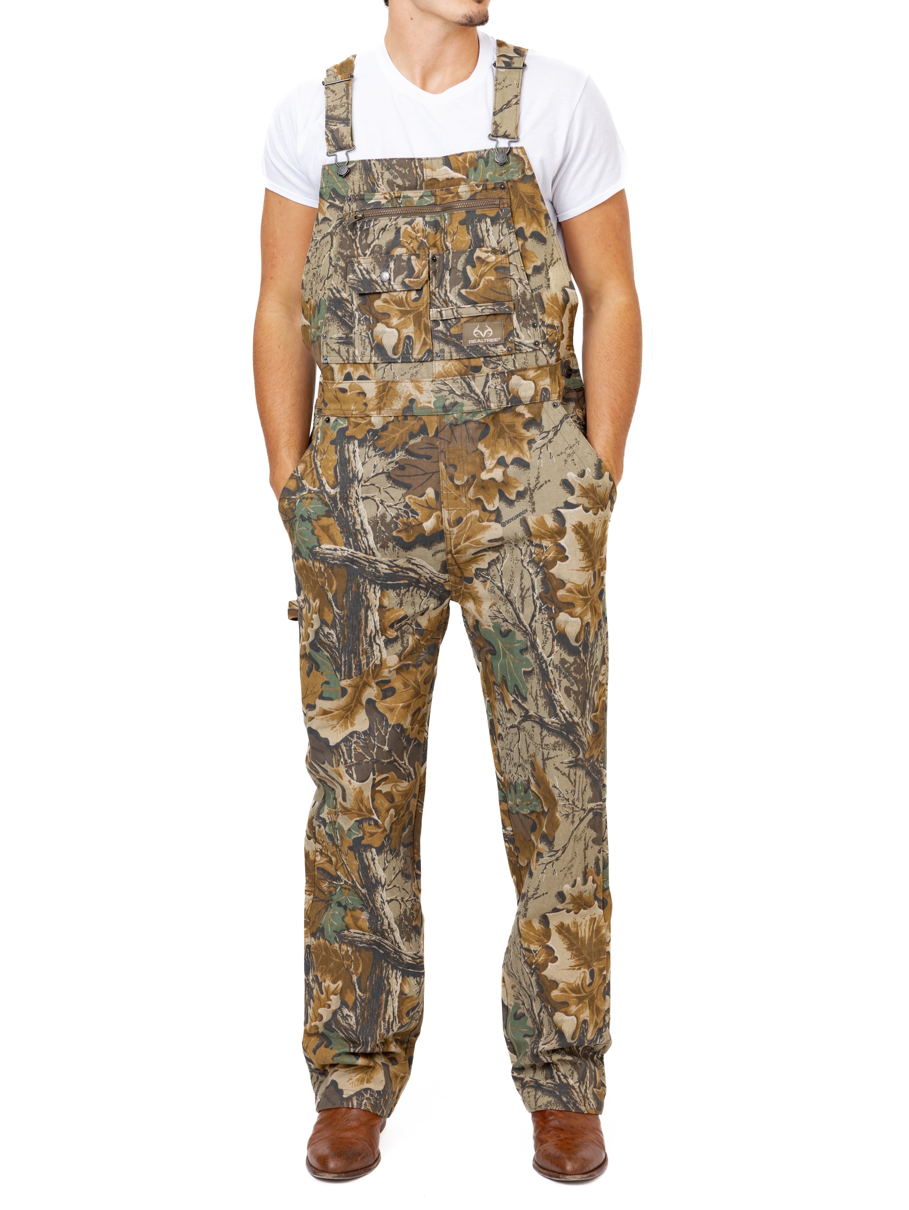Realtree Men's Camo Hunting Cotton Bib Overalls, All-season Uninsulated ...