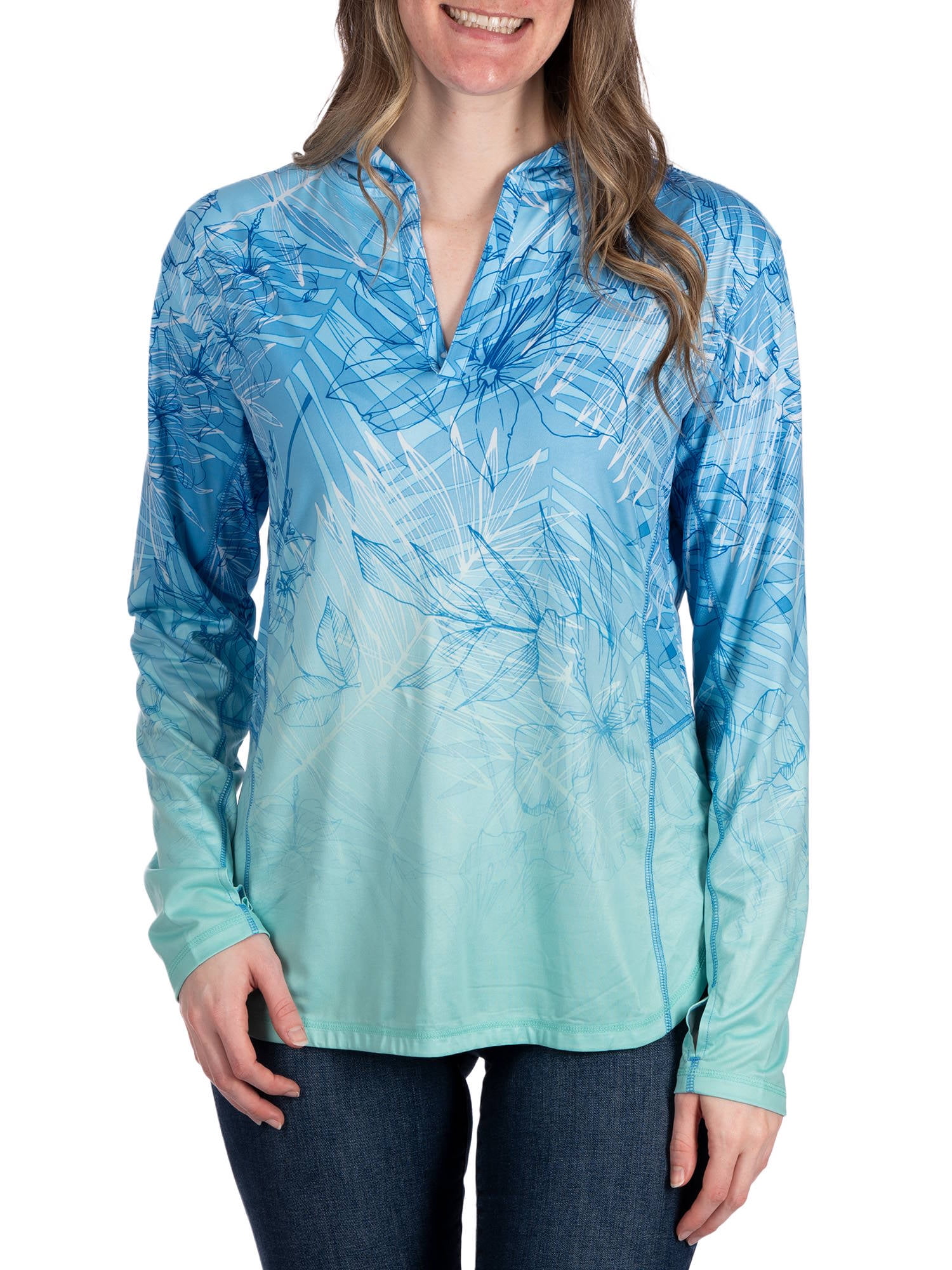 Realtree Women's Long Sleeve Fishing Hoodie, Performance Hooded Tee ...