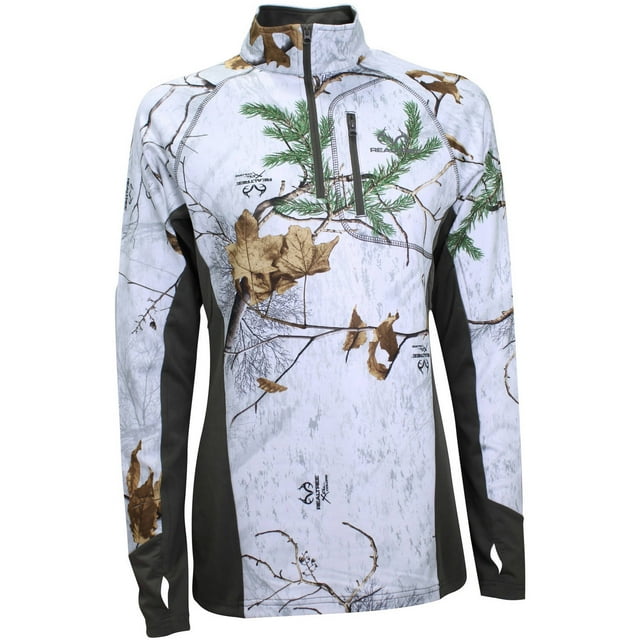 Realtree Women's Quarter-Zip - Realtree Xtra SNOW - Walmart.com