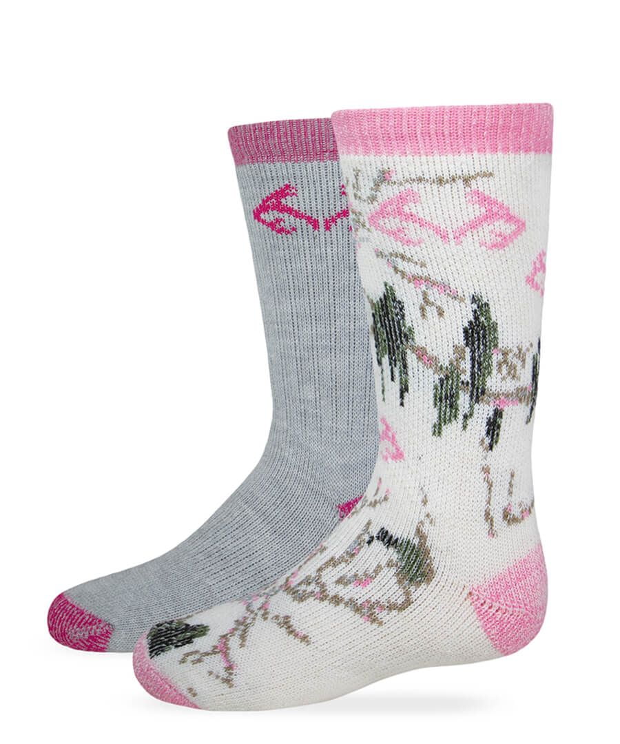 Realtree Girl's Snow Camo Boot Socks 2 Pair Pack - Walmart.com