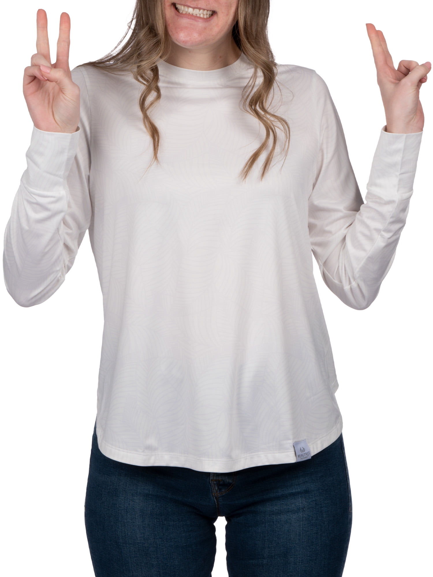 Realtree Womens Long Sleeve Jersey Recycled Polyester UPF Scent Control ...