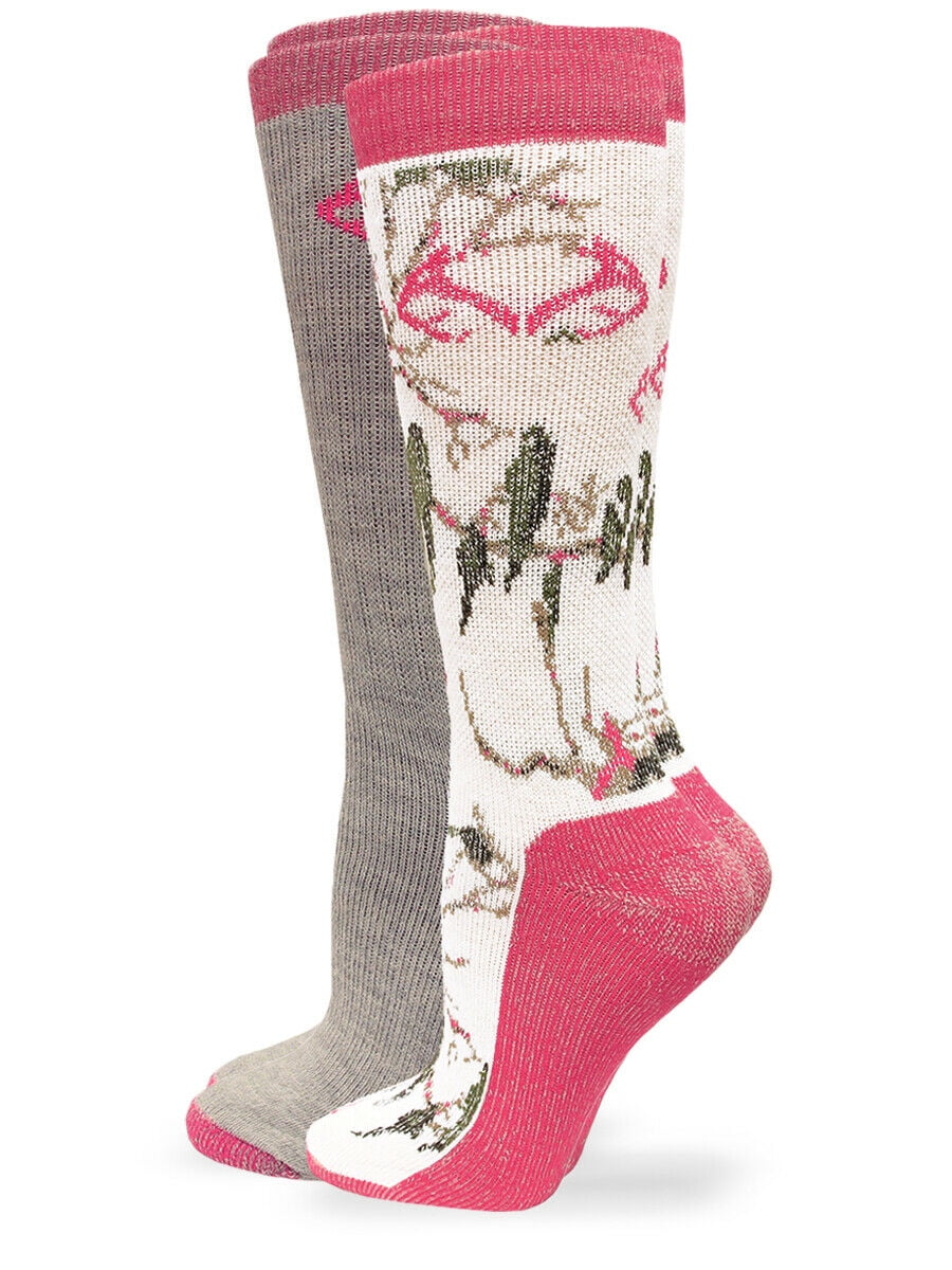 Realtree Womens Hunting Camouflage Merino Wool Socks, Warm for Hiking ...