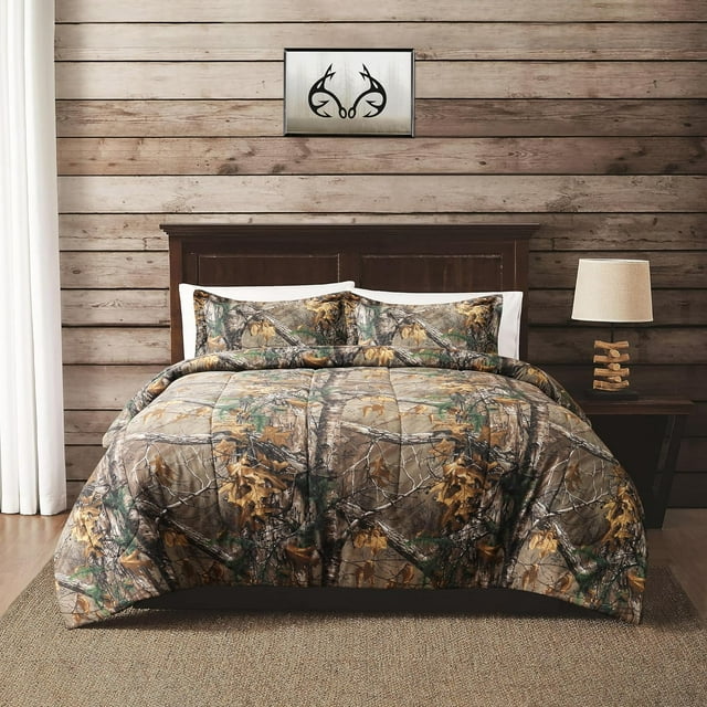 Realtree Xtra Camo Bedding Comforter Set Polycotton Fabric, Super Soft ...