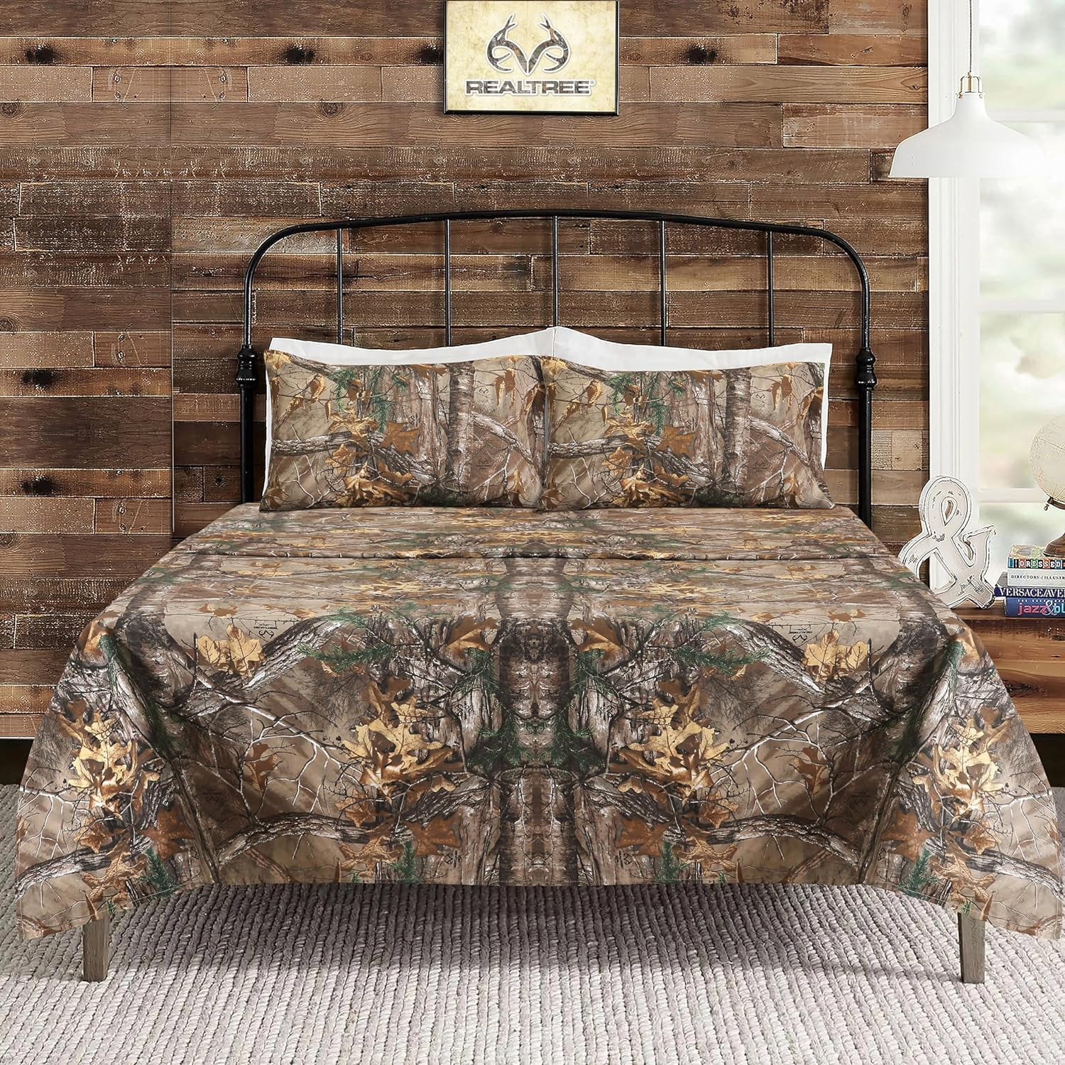 Realtree Xtra Camo Bedding King Sheet Set 4 Piece Polycotton Rustic ...