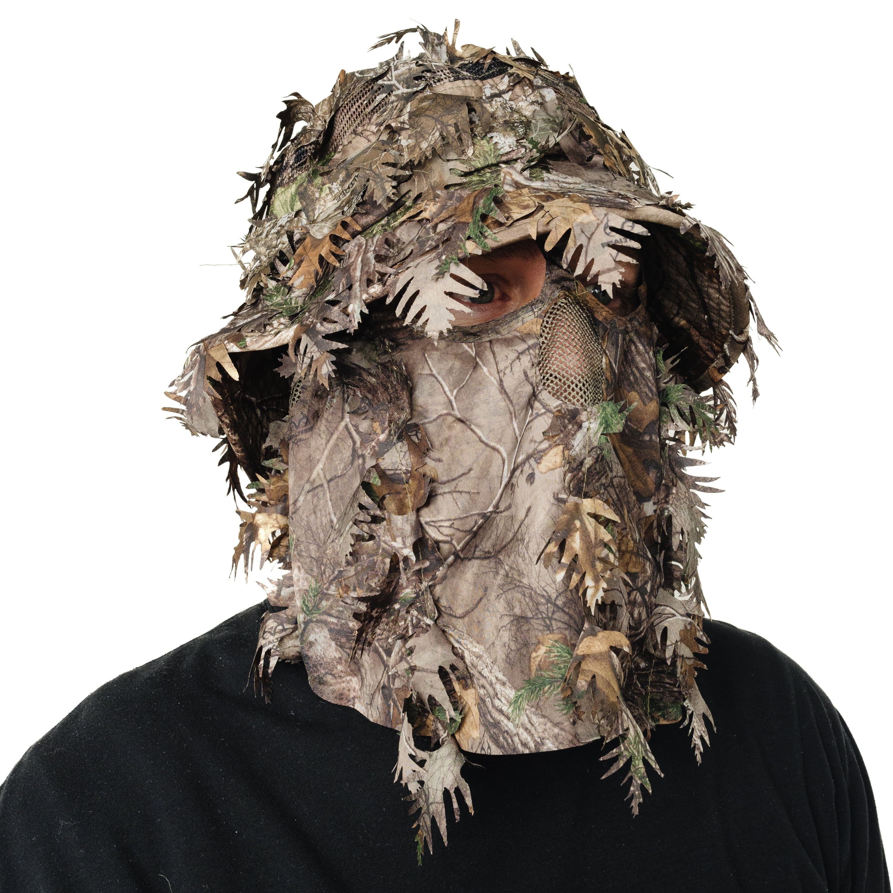 Realtree Xtra Green 2-in-1 3D Leafy Camo Face Mask and Bucket Hat for ...
