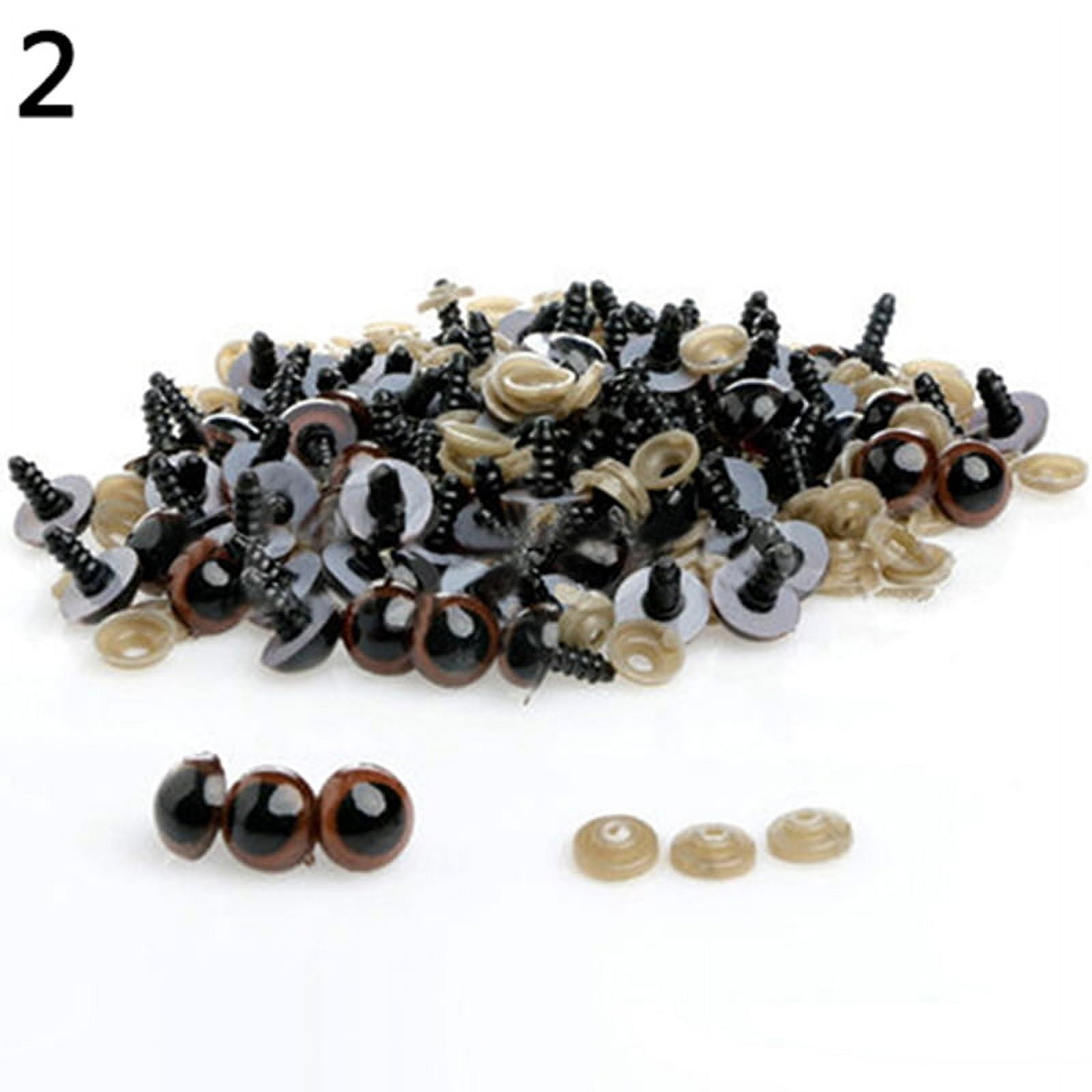 Realyc 100 Pcs 8-20mm Plastic Safety Eyes for Teddy Bear Doll Animal ...