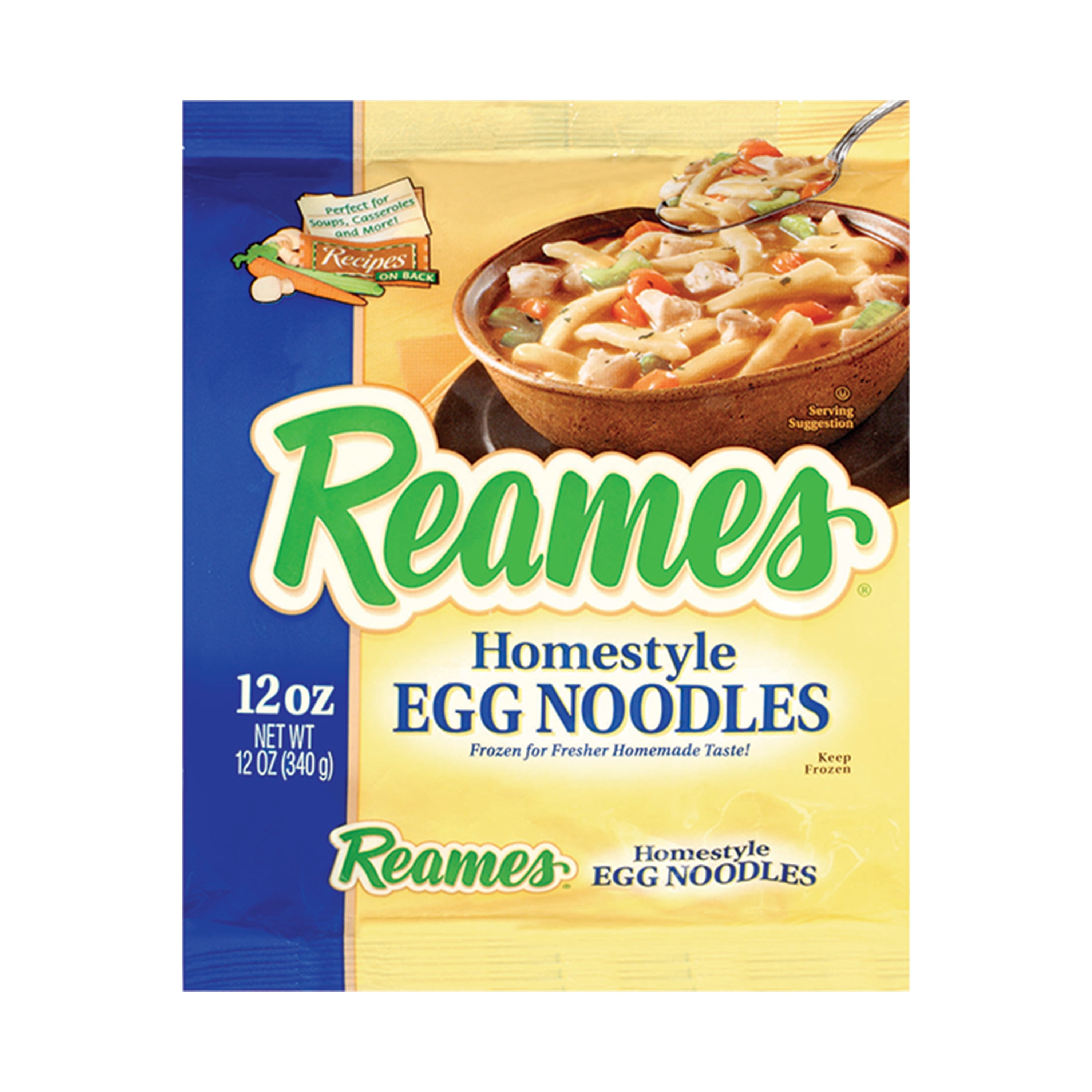 Reames Homestyle Egg Noodles, 12 oz Bag (Frozen) - Walmart.com