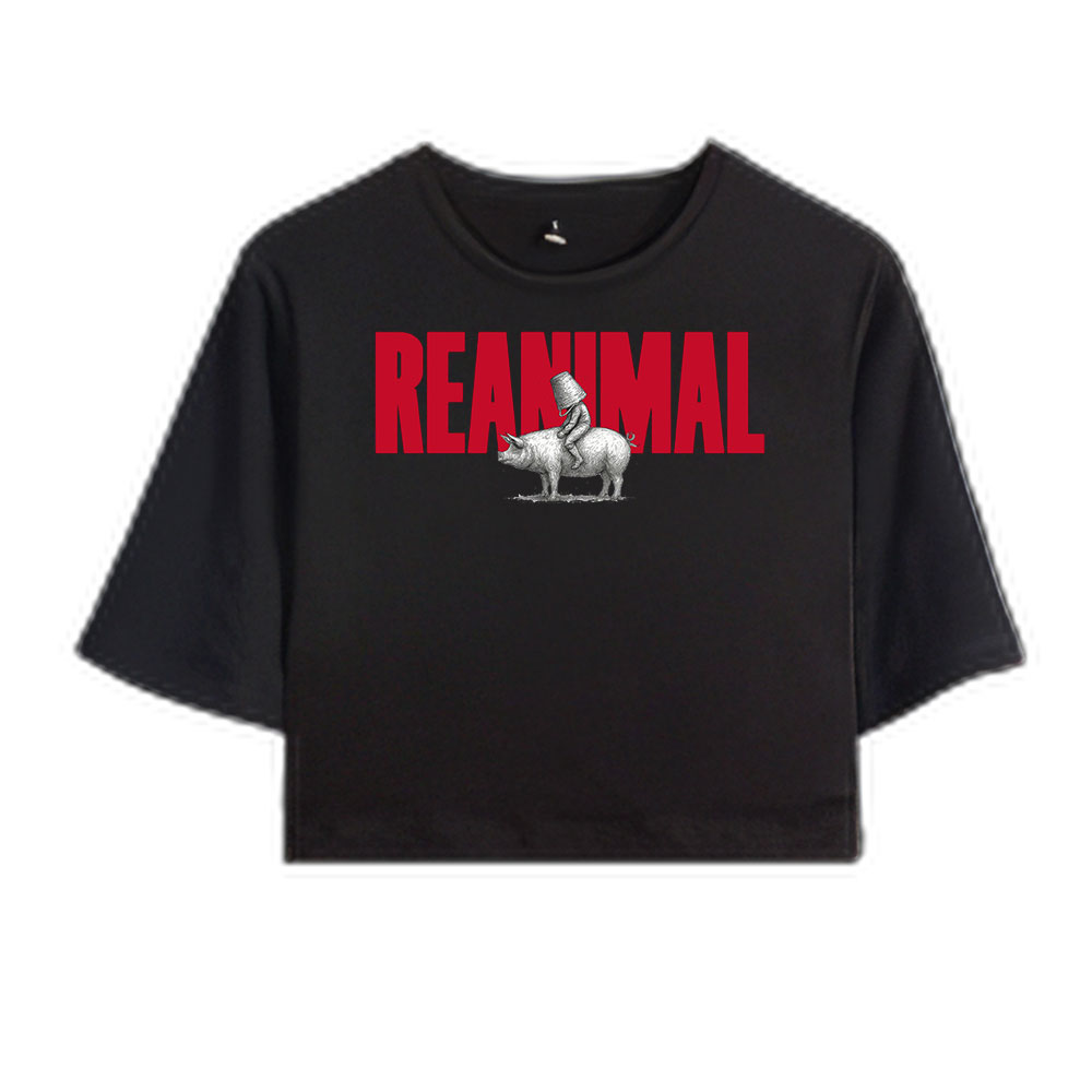 Reanimal T-Shirt For Women&Girls Midriff Short Sleeve Summer Clothing ...