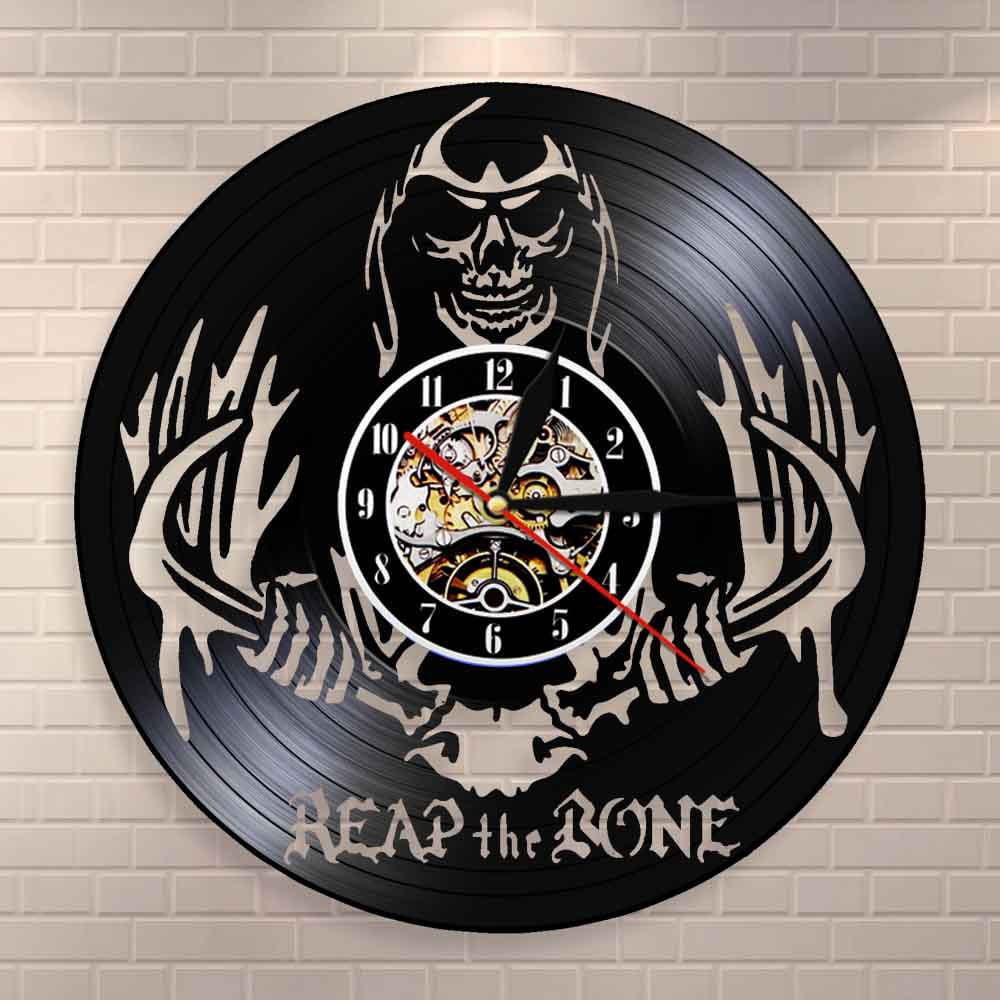 Reap The Bone Grim Reaper Horror Skeleton Wall Art Spooky Wall Clock ...