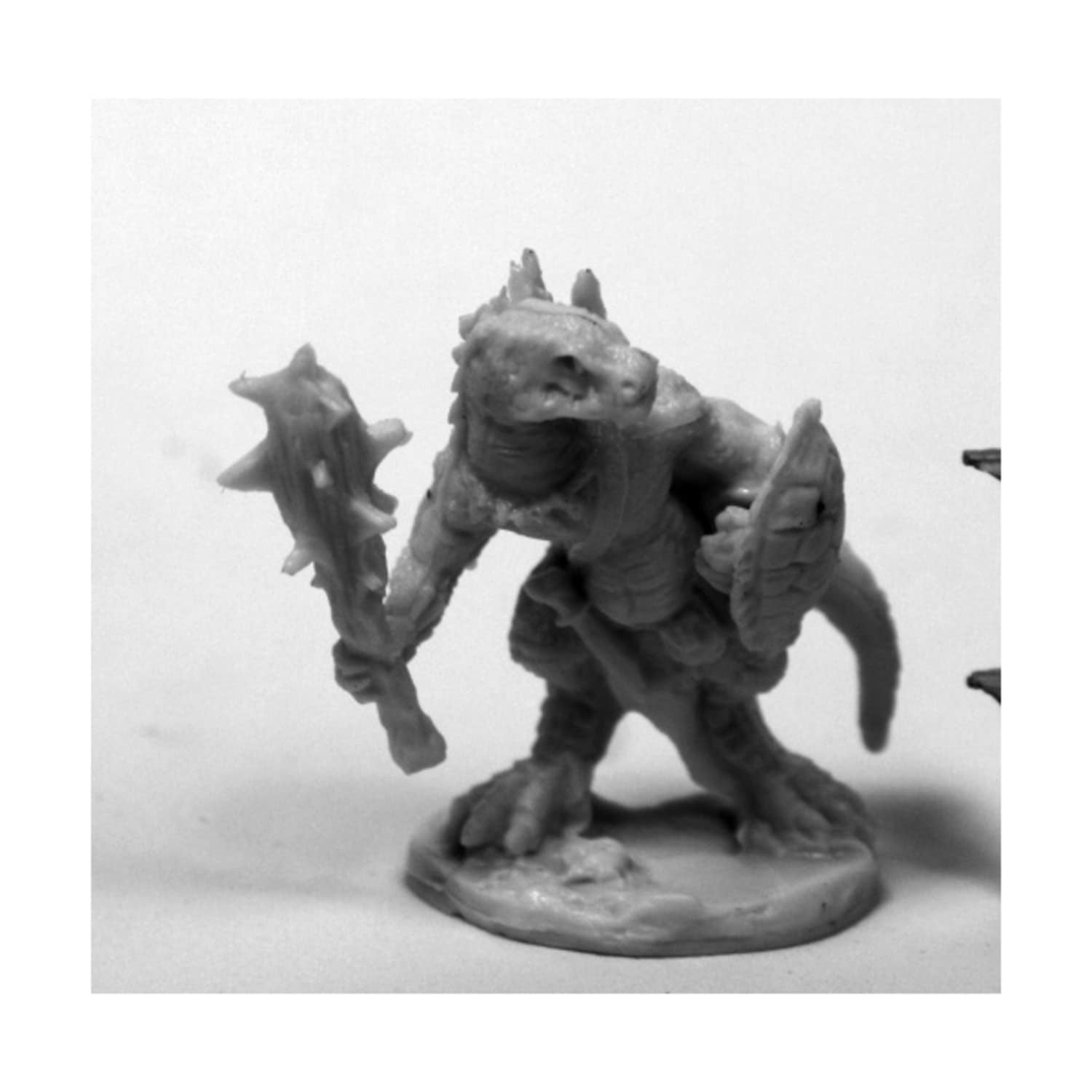 Reaper Lizardman with Club and Shield Miniature 25mm Heroic Scale Bones ...