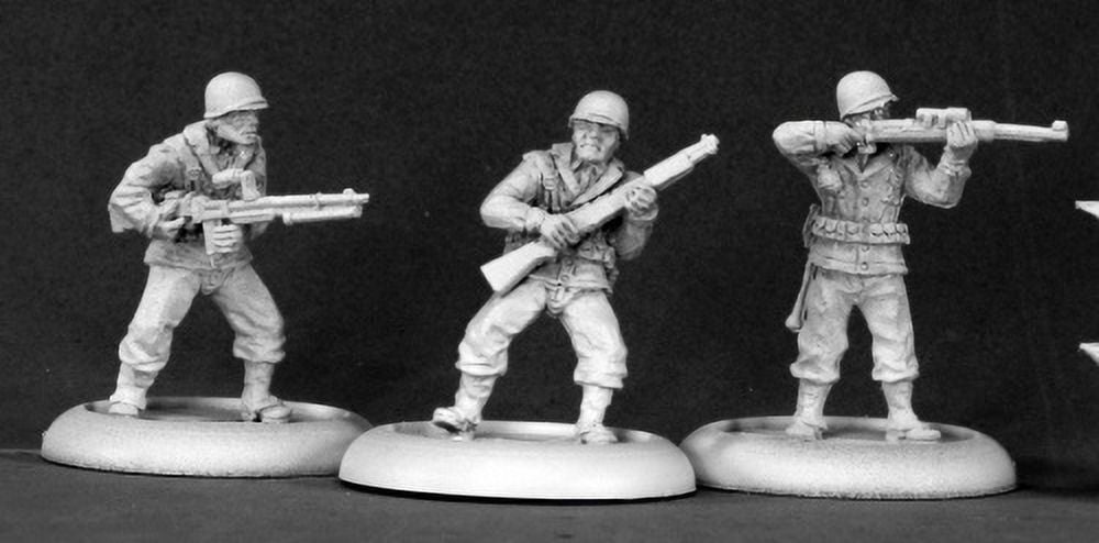 Reaper Miniatures WWII American Infantry (3) #50075 Chronoscope RPG ...