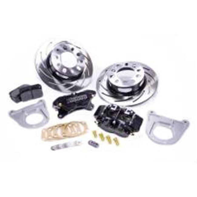 Rear 4 Piston Caliper 11.25 in. Slotted Iron Rotor Offset Hat Pro Race ...