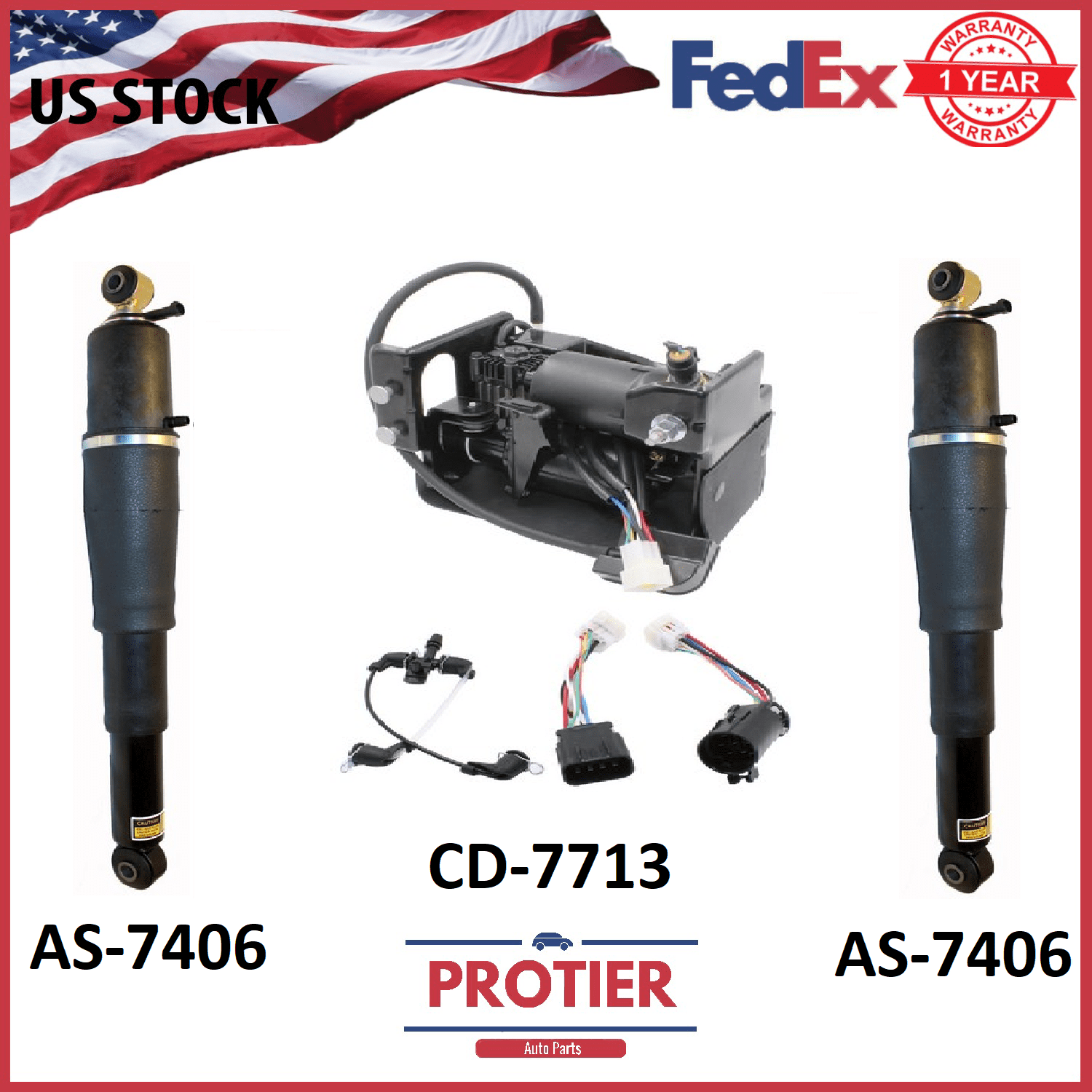 Rear Suspension Air Shock compatible with Cadillac Escalade - Walmart.com