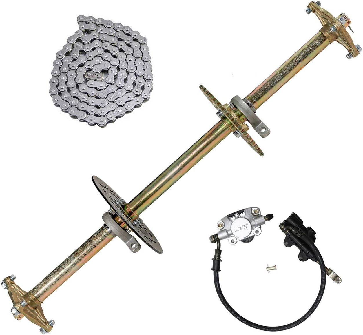 Rear Axle Shaft Kit with Chain Sprocket and Brake Master Cylinder ...