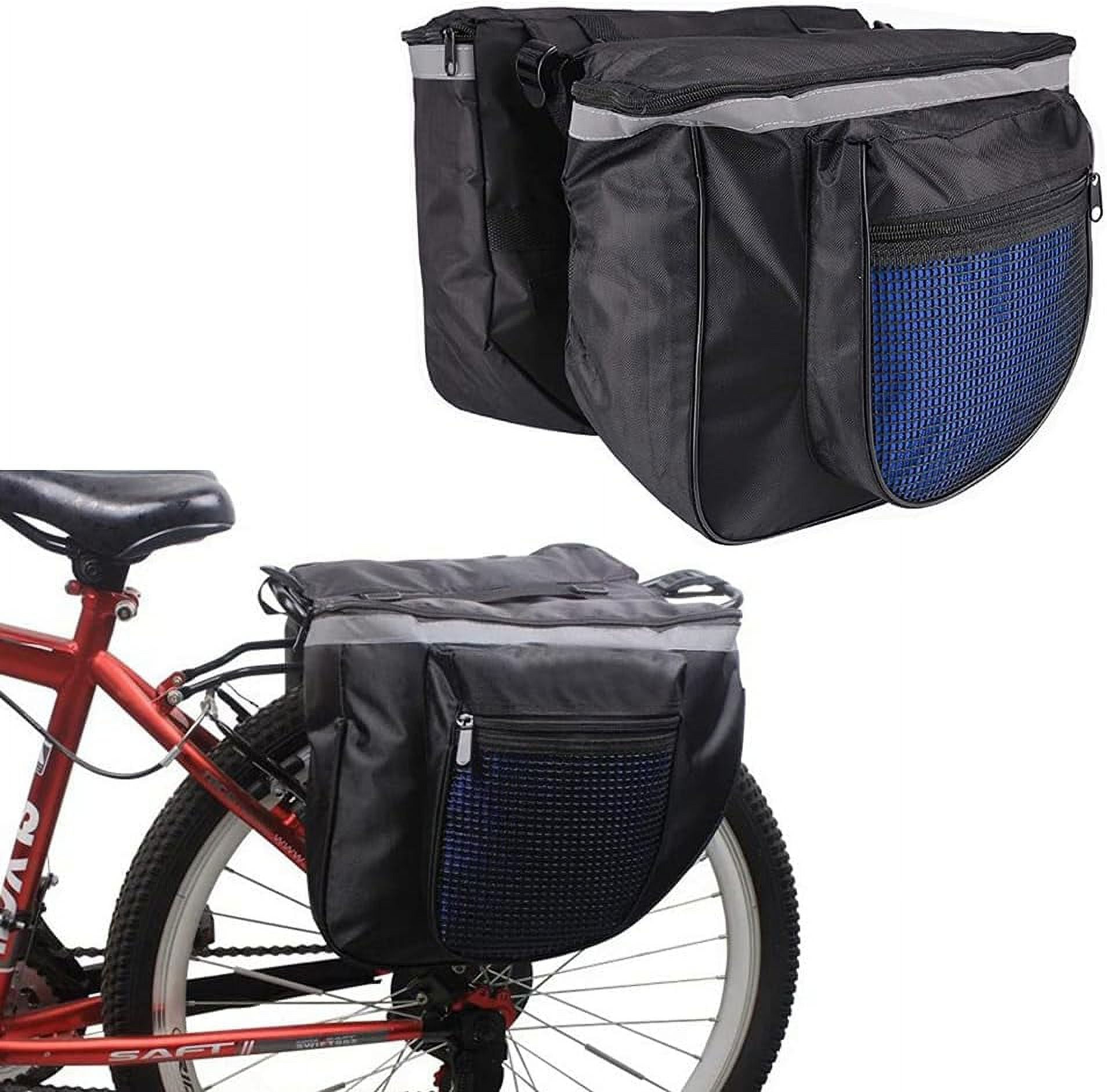 Rear Bike Bags, Bike Carrier, Large Rear Wheel Bag, Double Pannier, with Reflective Strips, for ...