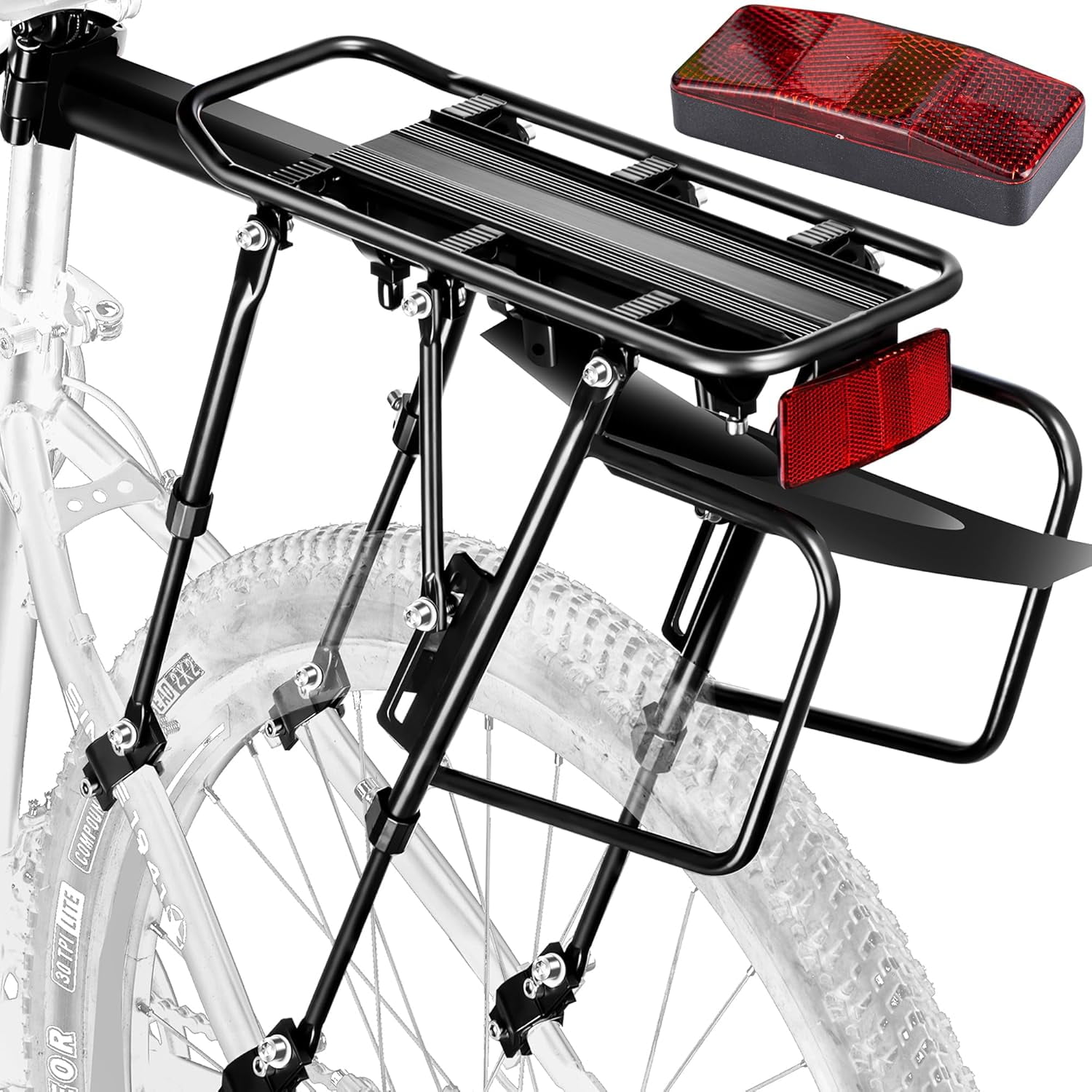 Rear Bike Rack,310 LB Capacity Solid Bearings Bike Cargo Rack w/Fender ...
