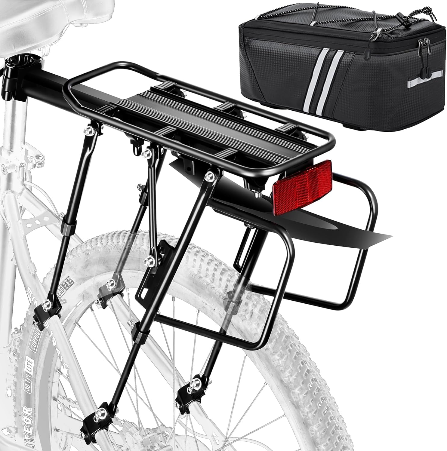 Rear Bike Rack,310 LB Capacity Solid Bearings Bike Cargo Rack w/Fender ...
