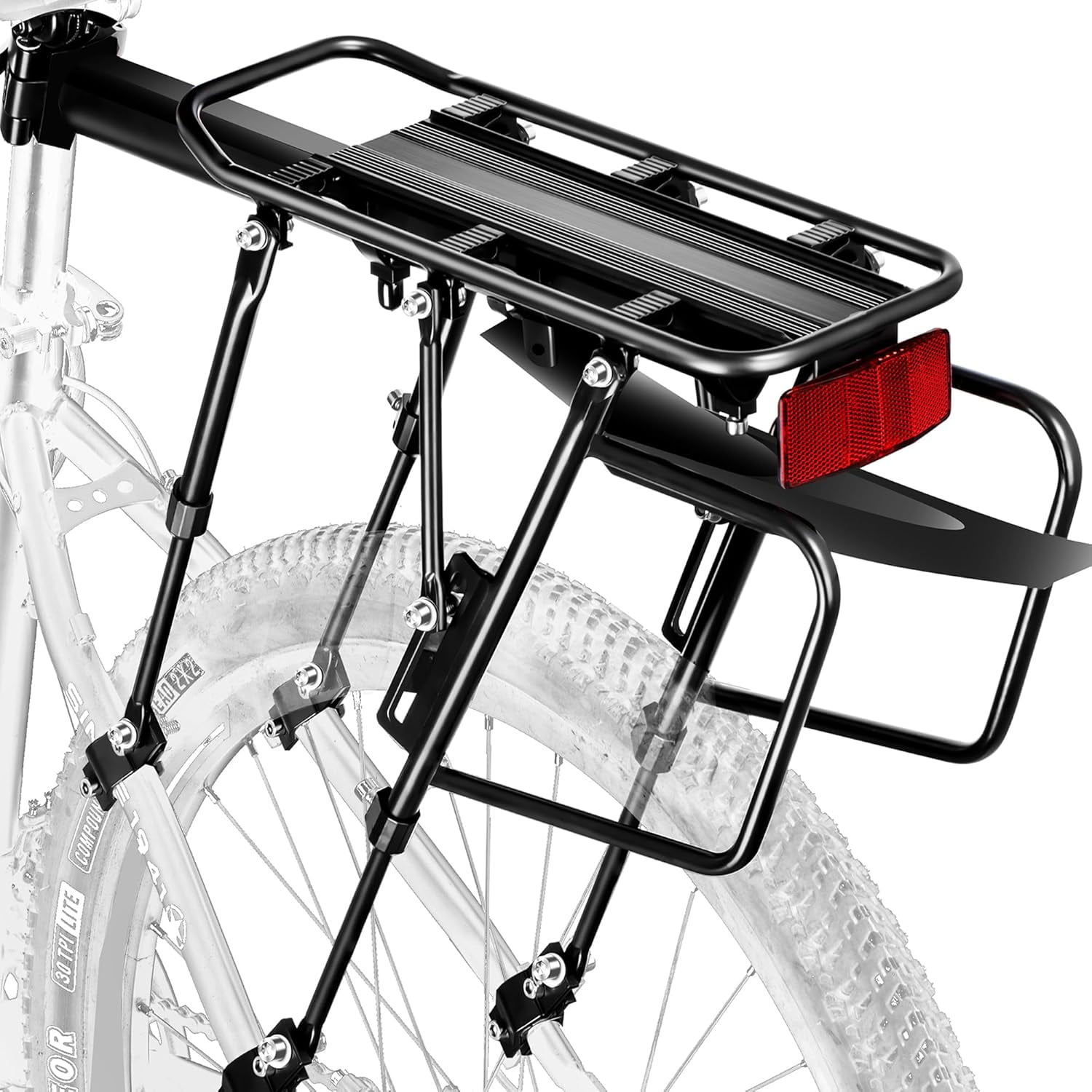 Rear Bike Rack,310 LB Capacity Solid Bearings Bike Cargo Rack w/Fender ...