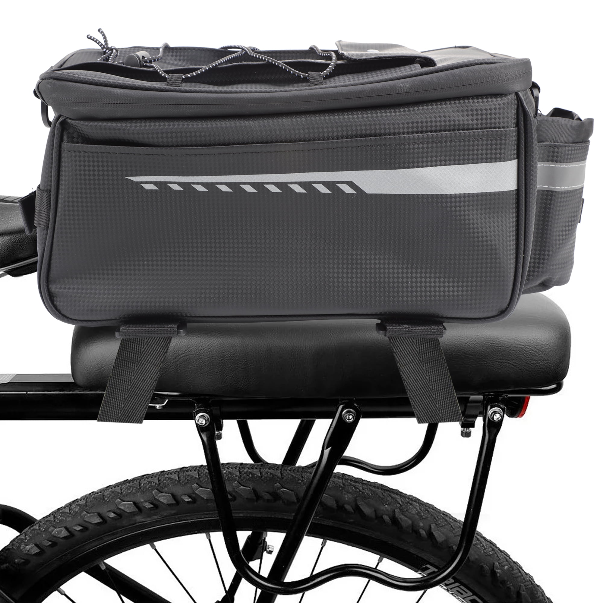Rear Bike Rack Bag with Rain Cover, Waterproof Bicycle Saddle Bag ...