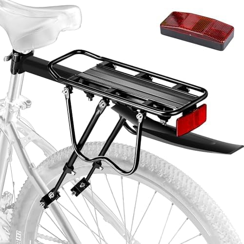 Rear Bike Rack,Bike Cargo Rack w/Fender & Large Size Reflective,Quick ...