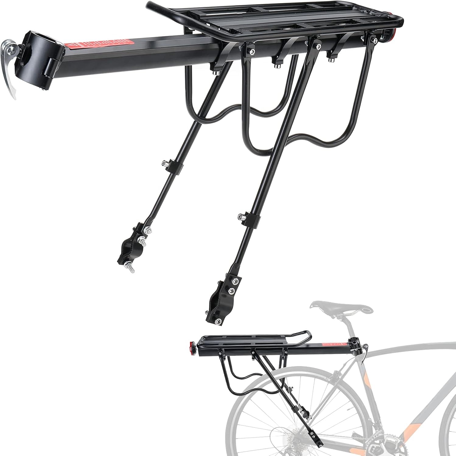 Rear Bike Rack Full Quick Release Bike Rear Rack 110lb Capacity ...
