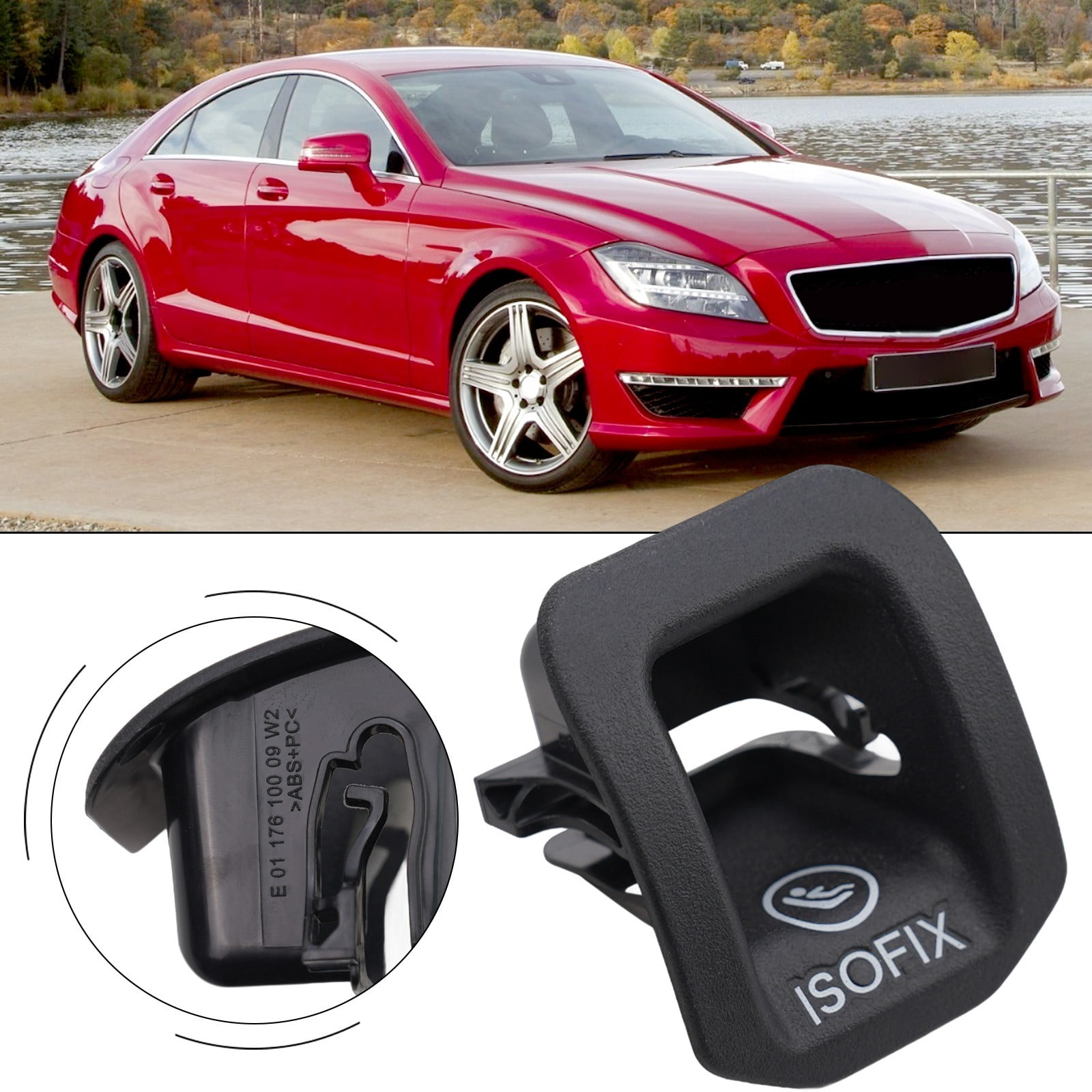 Rear Black Isofix Mount Cover for Mercedes A Cla Gla Class W176 ...