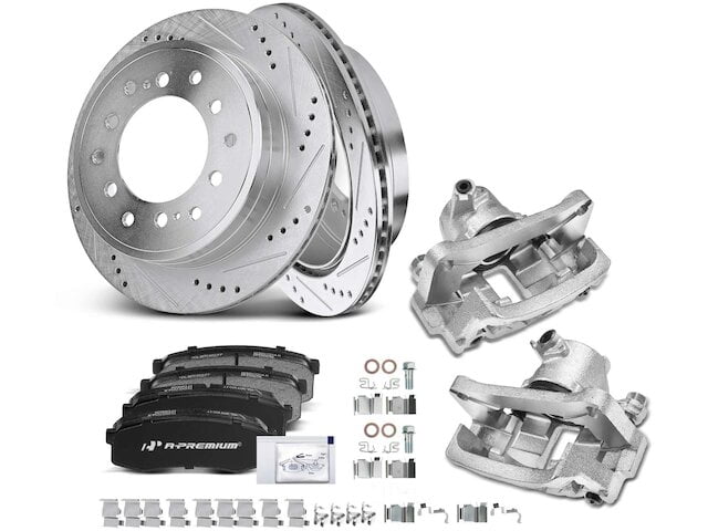 Rear Brake Pad Rotor and Caliper Set 8 - Compatible with 2003 - 2009 ...