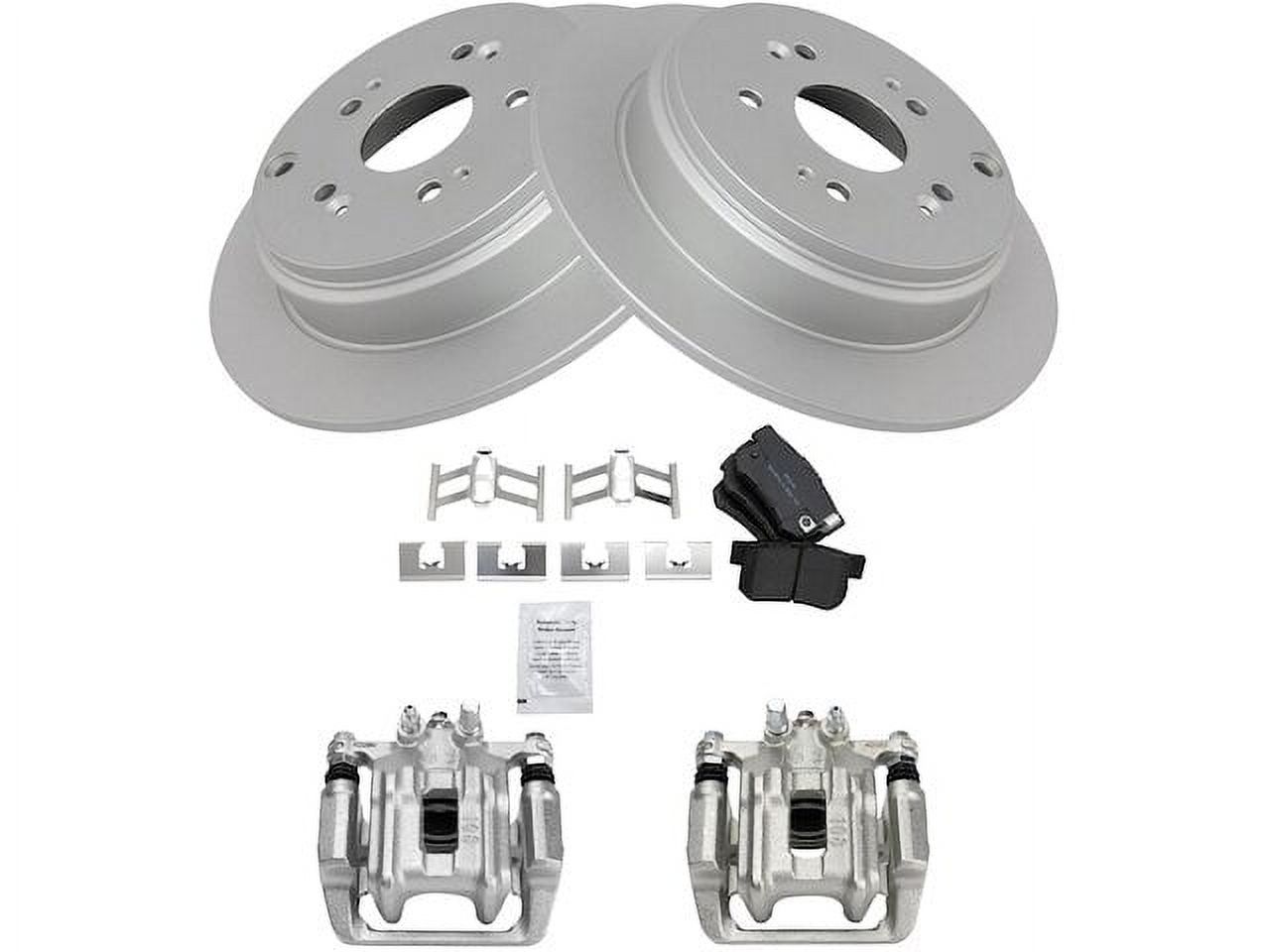 Rear Brake Pad Rotor and Caliper Set - Compatible with 2007 - 2012 Acura RDX AWD 2008 2009 2010 ...