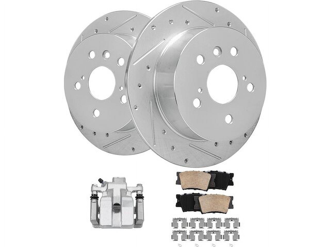 Rear Brake Pad Rotor and Caliper Set - Compatible with 2013 - 2018 ...