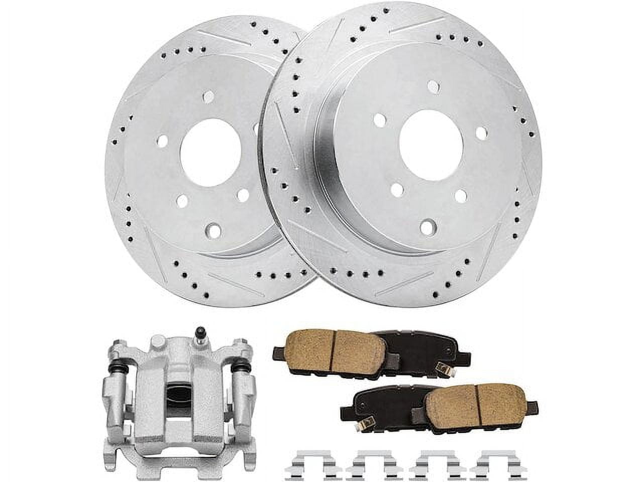Rear Brake Pad Rotor and Caliper Set - Compatible with 2013 - 2019 Nissan Pathfinder 2014 2015 ...