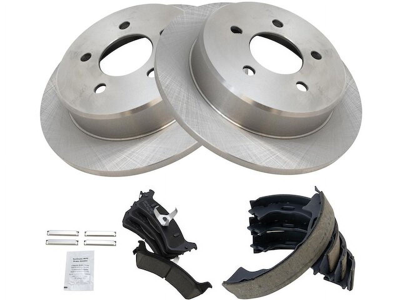 Rear Brake Pad Rotor and Parking Brake Kit 4 Piece - Compatible with ...