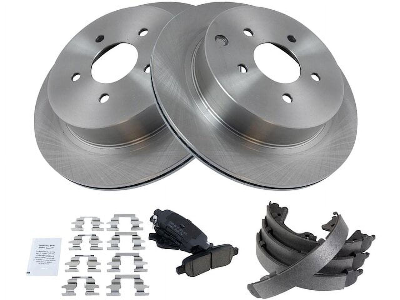 Rear Brake Pad Rotor and Parking Brake Kit 4 Piece - Compatible with ...