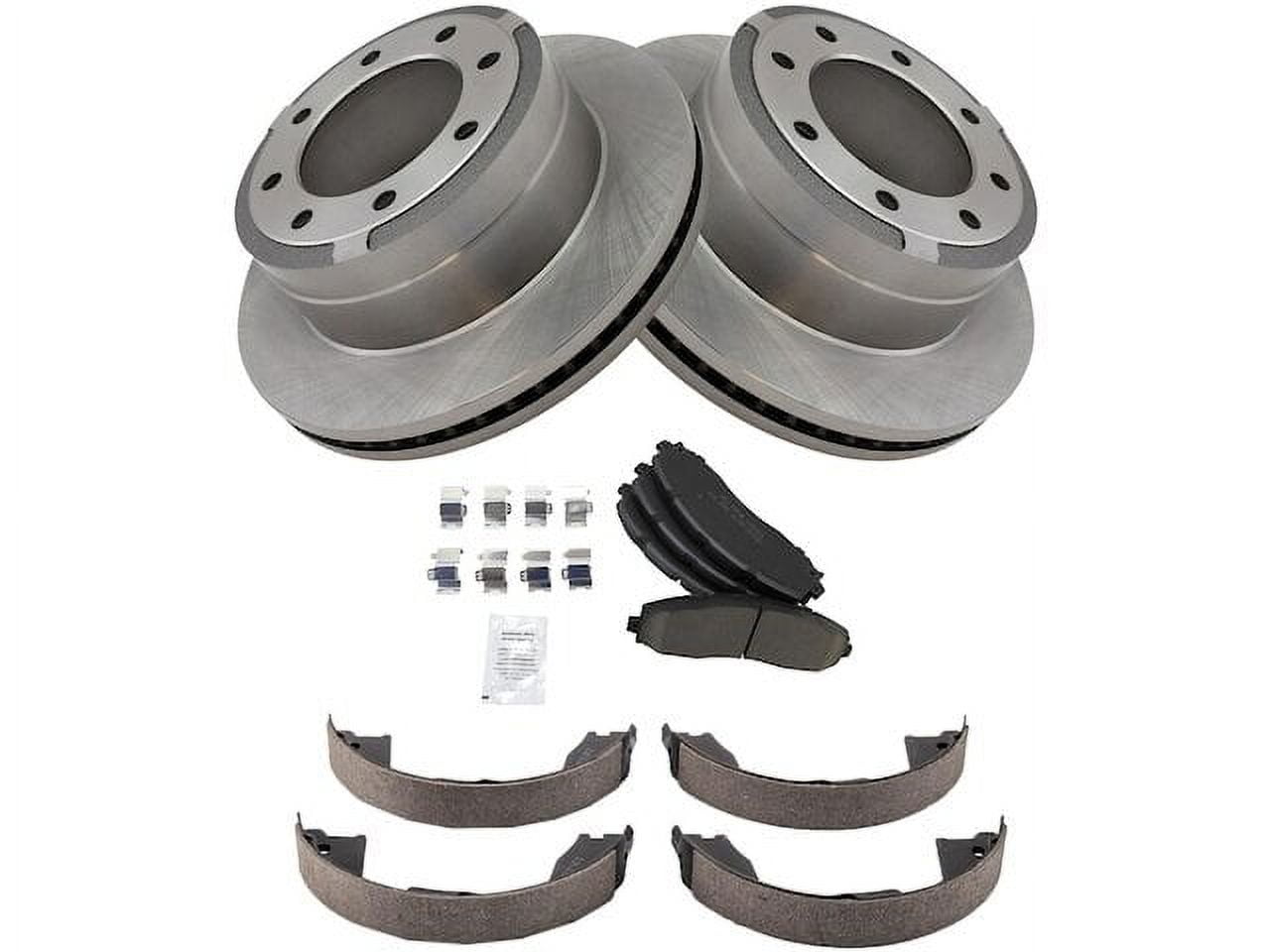 Rear Brake Pad Rotor and Parking Brake Kit 4 Piece - Compatible with ...