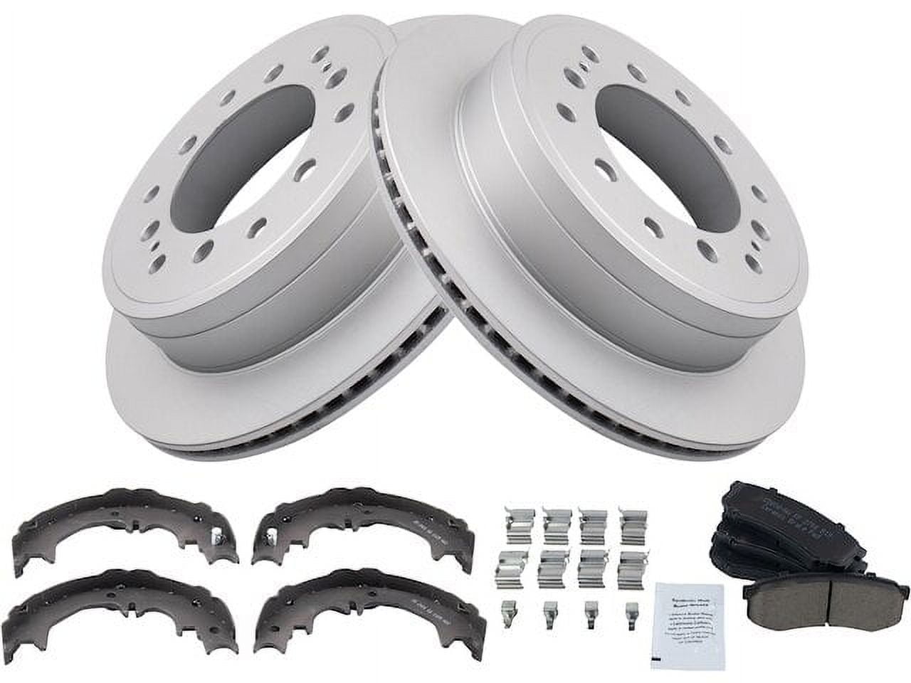 Rear Brake Pad Rotor and Parking Brake Kit - Compatible with 2010 ...
