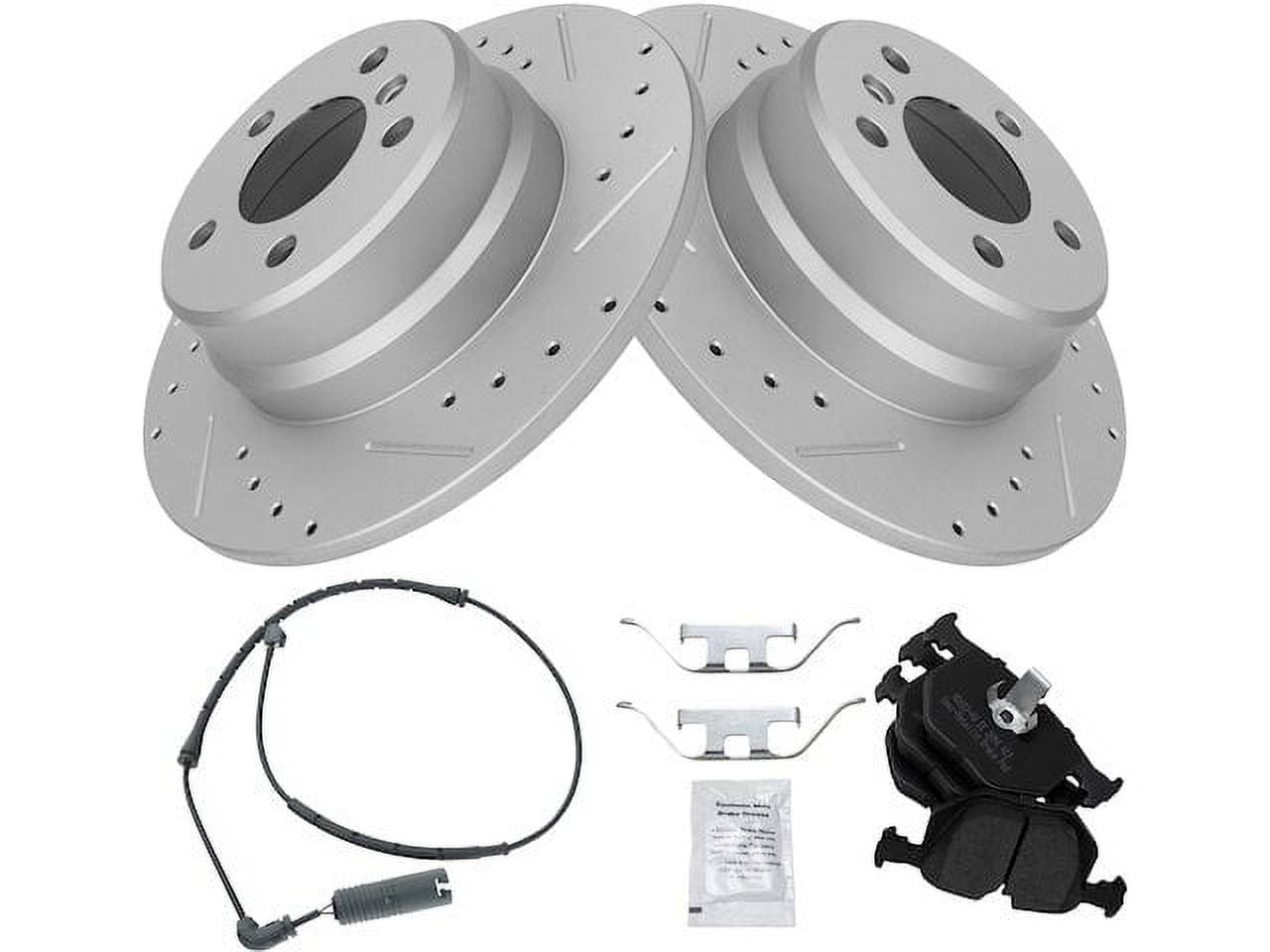 Rear Brake Pad Rotor and Wear Sensor Kit - Compatible with 2000 - 2006 ...