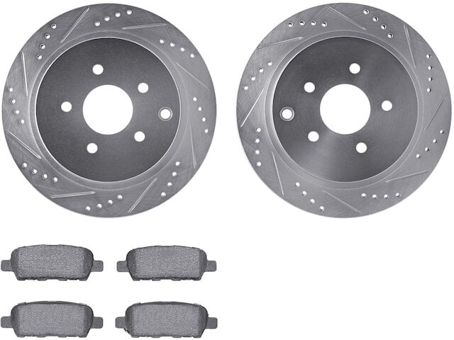 Rear Brake Pad and Rotor Kit - Compatible with 2014 - 2022 INFINITI Q50 ...