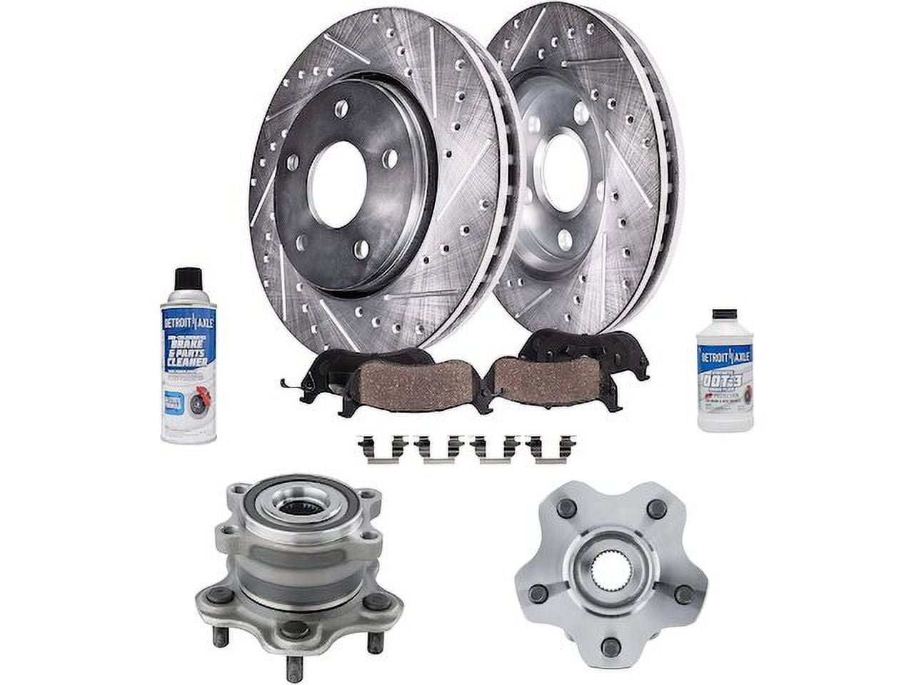 Rear Brake Pad and Rotor and Wheel Hub Kit - Compatible with 2013 ...