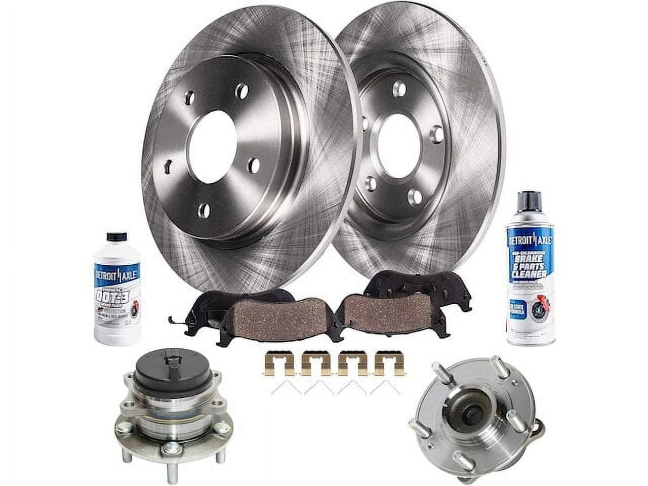 Rear Brake Pad and Rotor and Wheel Hub Kit - Compatible with 2017 ...