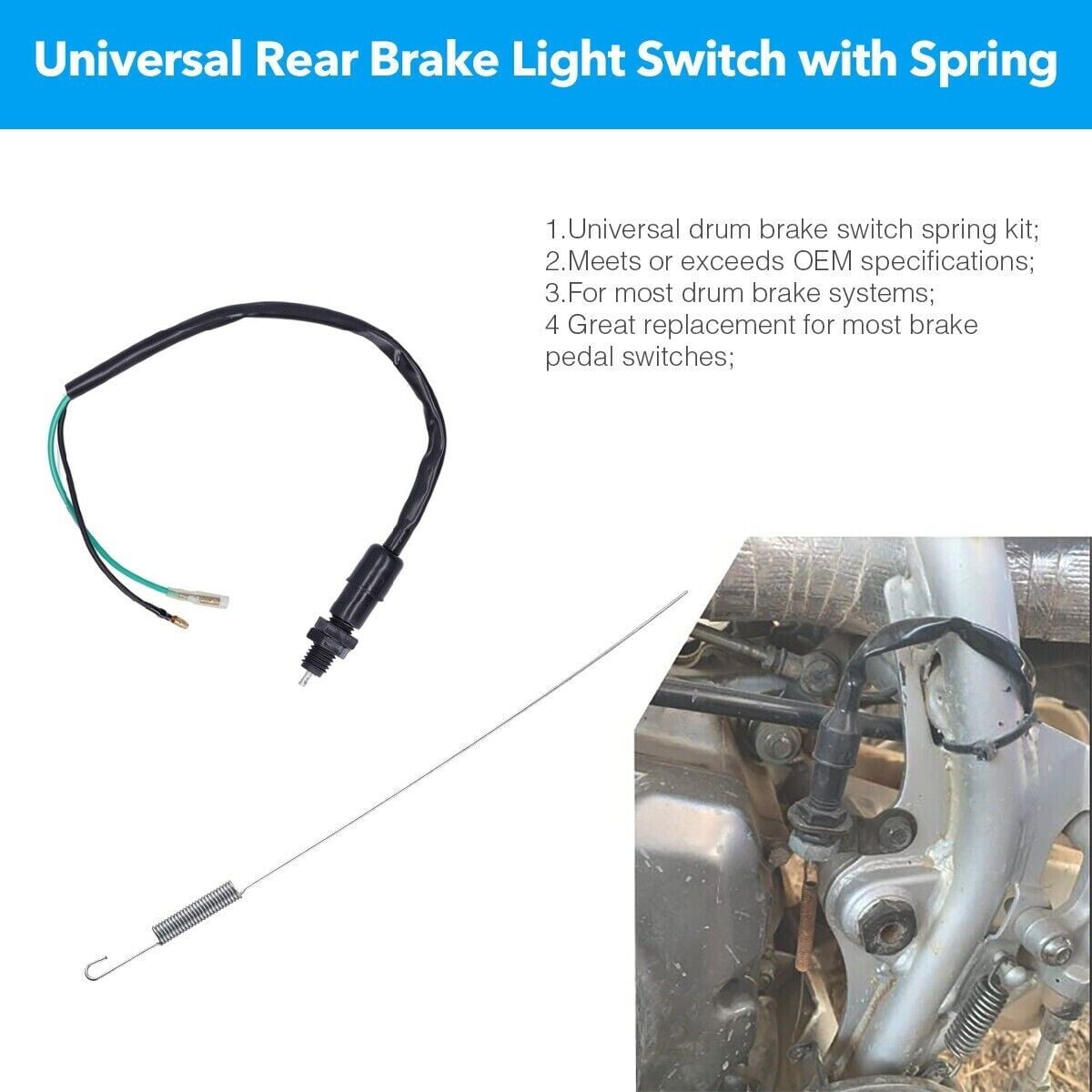 Rear Brake STOP Light Switch with Spring for ATV YAMAHA HONDA Moped ...