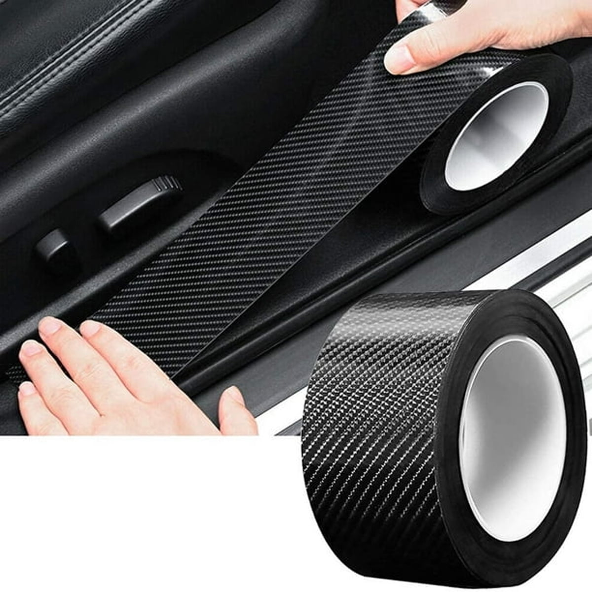 Rear Bumper Crash Protection, Self-Adhesive Carbon Fiber Gloss Black ...