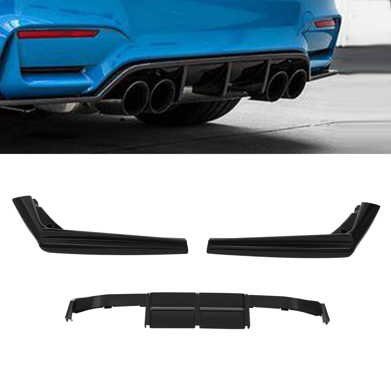 Rear Bumper Diffuser Lip Body Kit Bumper Cover Lower Lip Spoiler ...