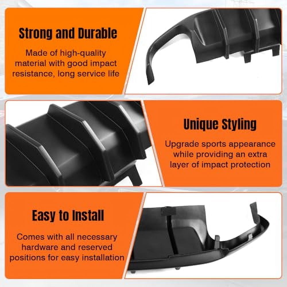 Rear Bumper Diffuser Lip, Compatible with 2013-2014 Ford Mustang, PP ...
