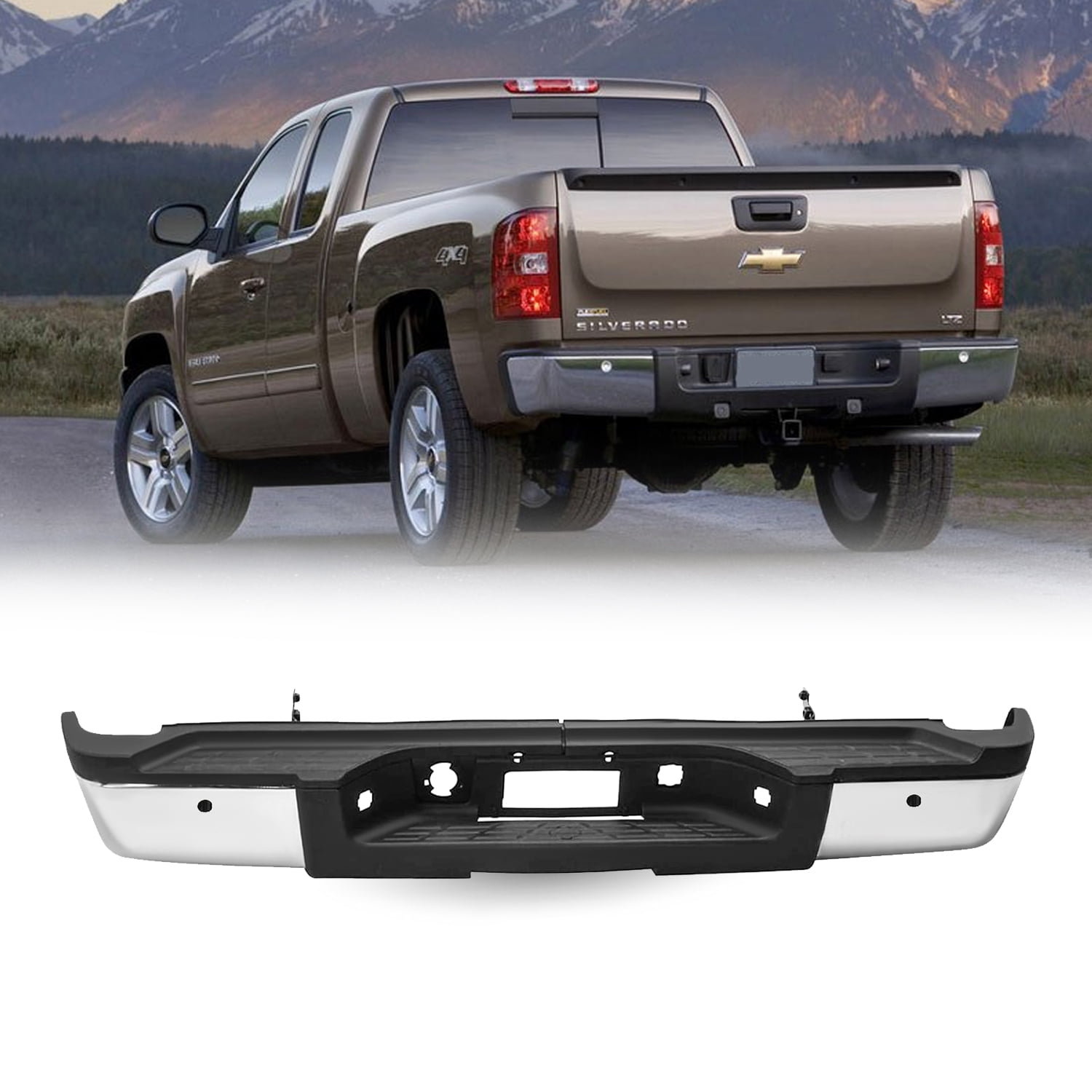 Rear Bumper For 2011-2014 Chevy Silverado/GMC Sierra 2500 3500 HD w ...